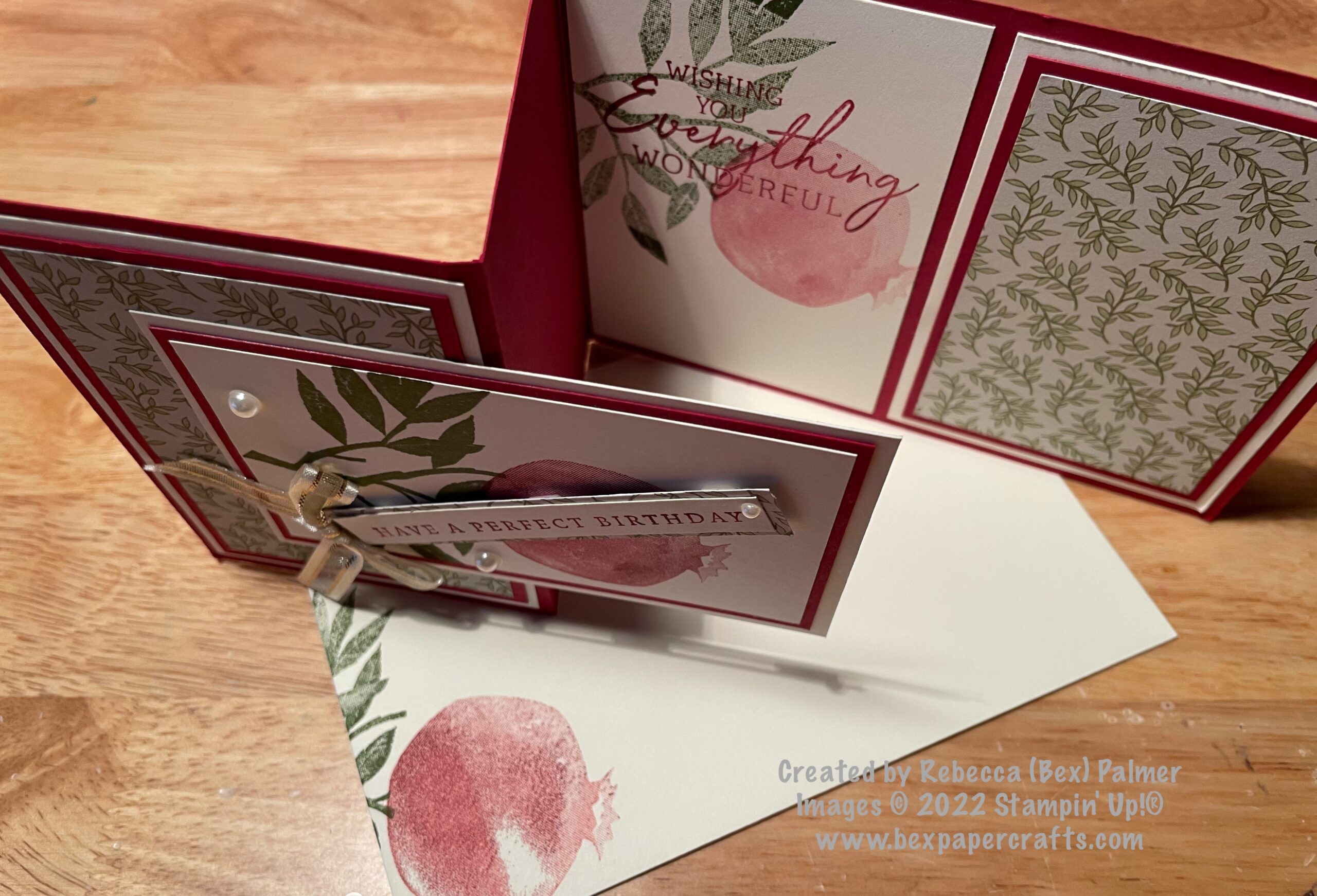 Perfect Pomegranate Z-Fold Card - Bex Papercrafts Classes